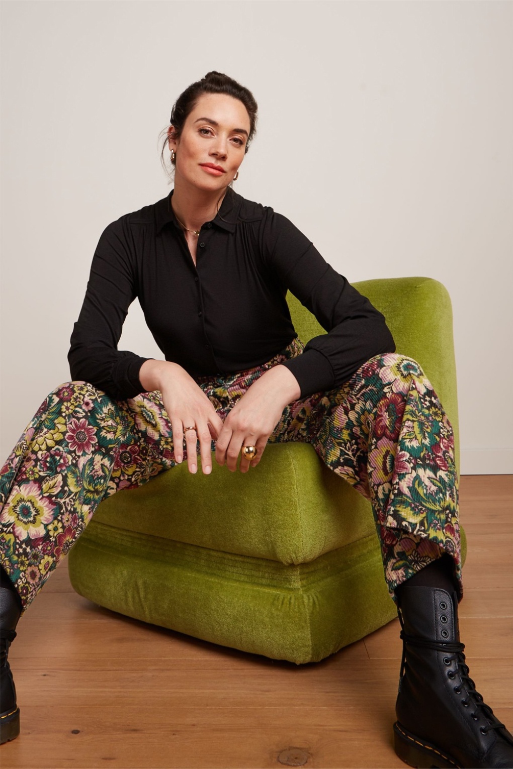 King Louie Carina Light Bluse in Schwarz | Topvintage