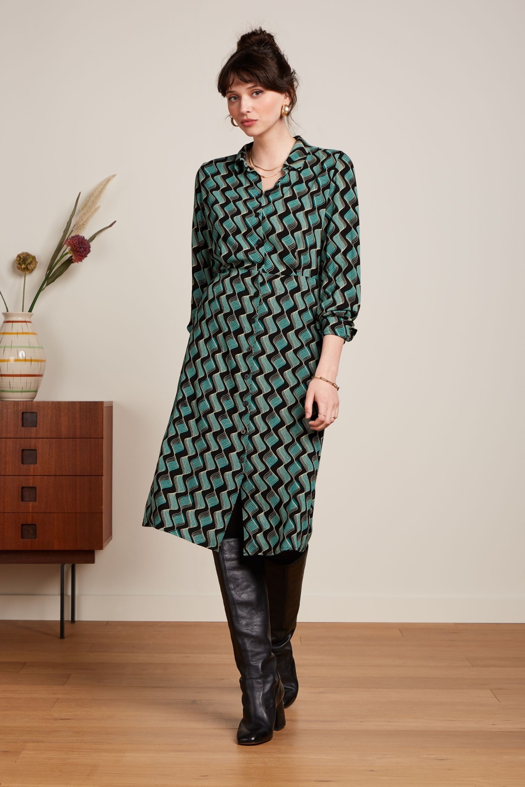 King Louie Mina Jazz Kleid in Schwarz | Topvintage