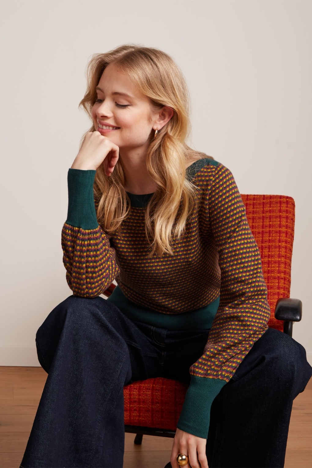 King Louie Haut à manches ballon Audrey Graham en vert pin | Acheter ...