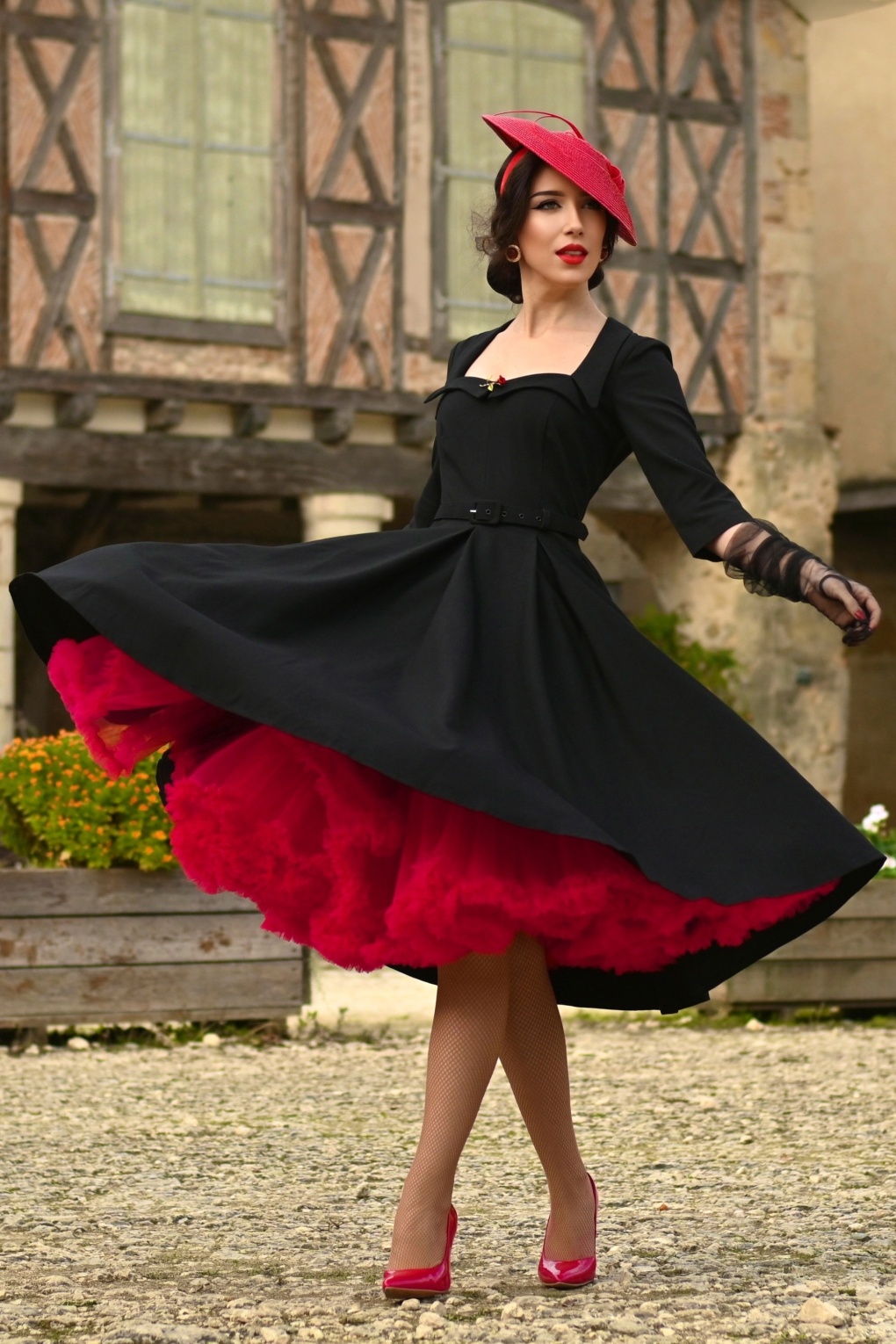 Topvintage Boutique Collection The Penelope petticoat in ravishing rood ...