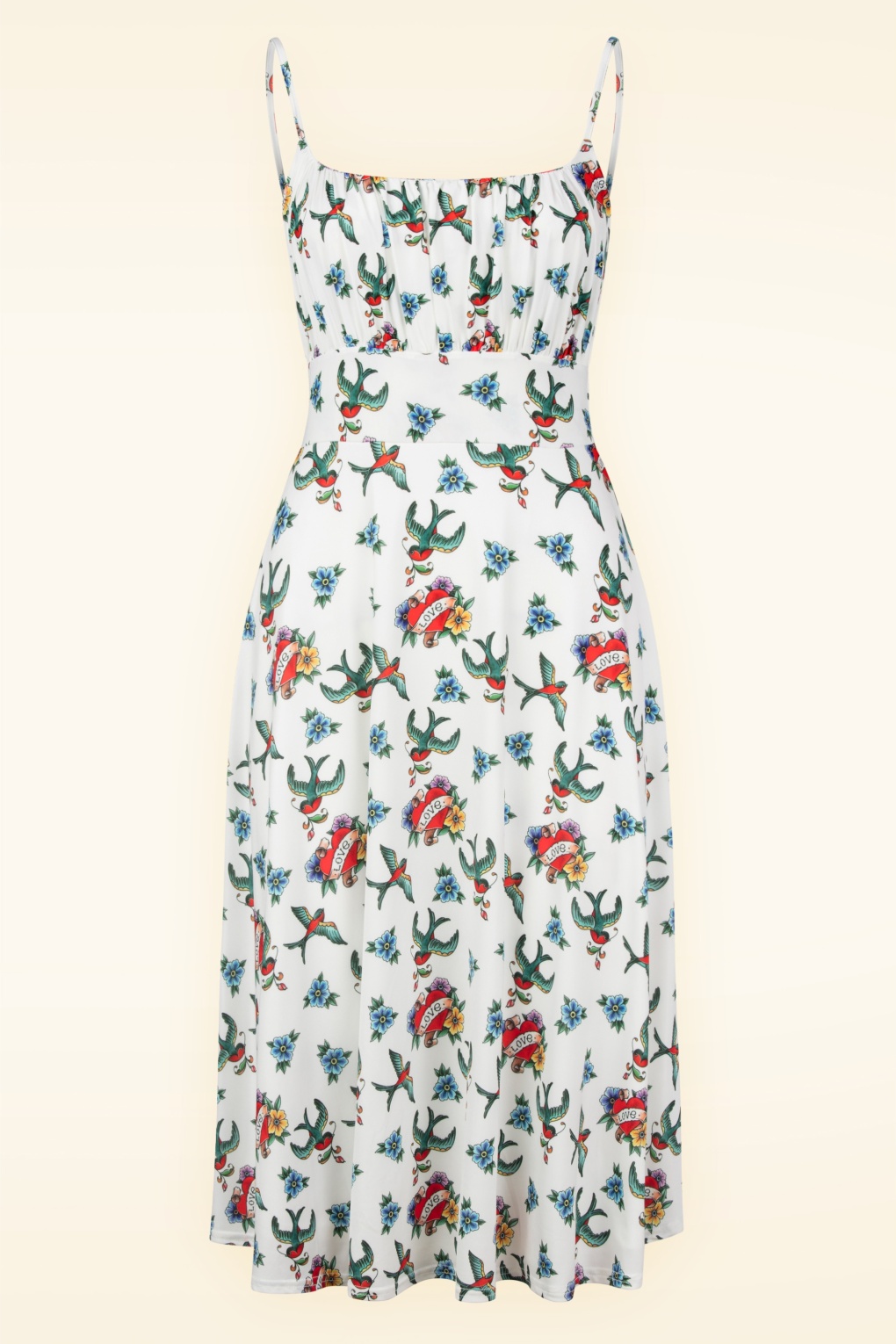 Robe évasée à motif tatouage Jessie en blanc Vintage Chic for ...