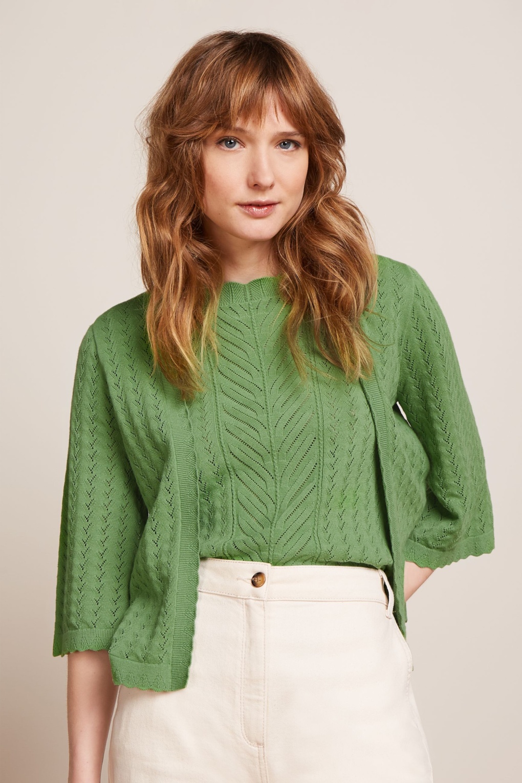 King Louie Gilet Emily Rocky en vert jade | Acheter chez Topvintage