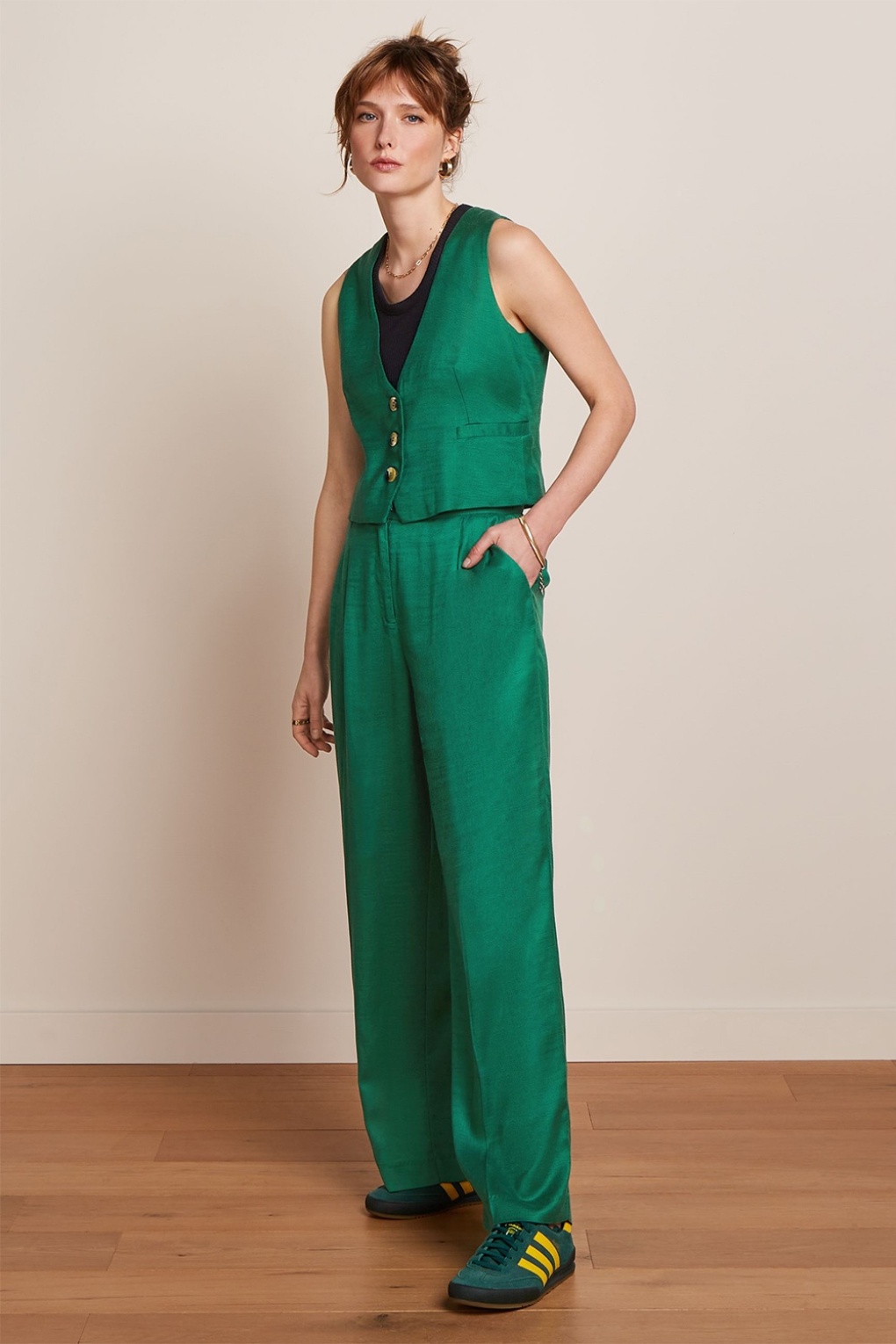 King Louie Gilet Cissy Cameron en vert Nil | Acheter chez Topvintage