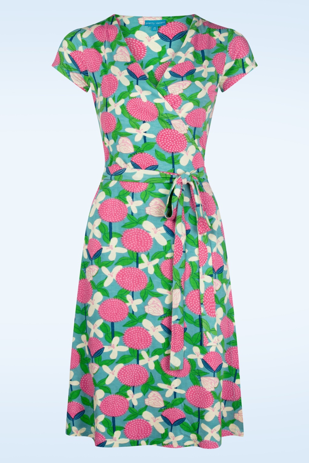 Pretty Vacant Robin Allium en Clematis Wrap Dress in Blue and Multi ...
