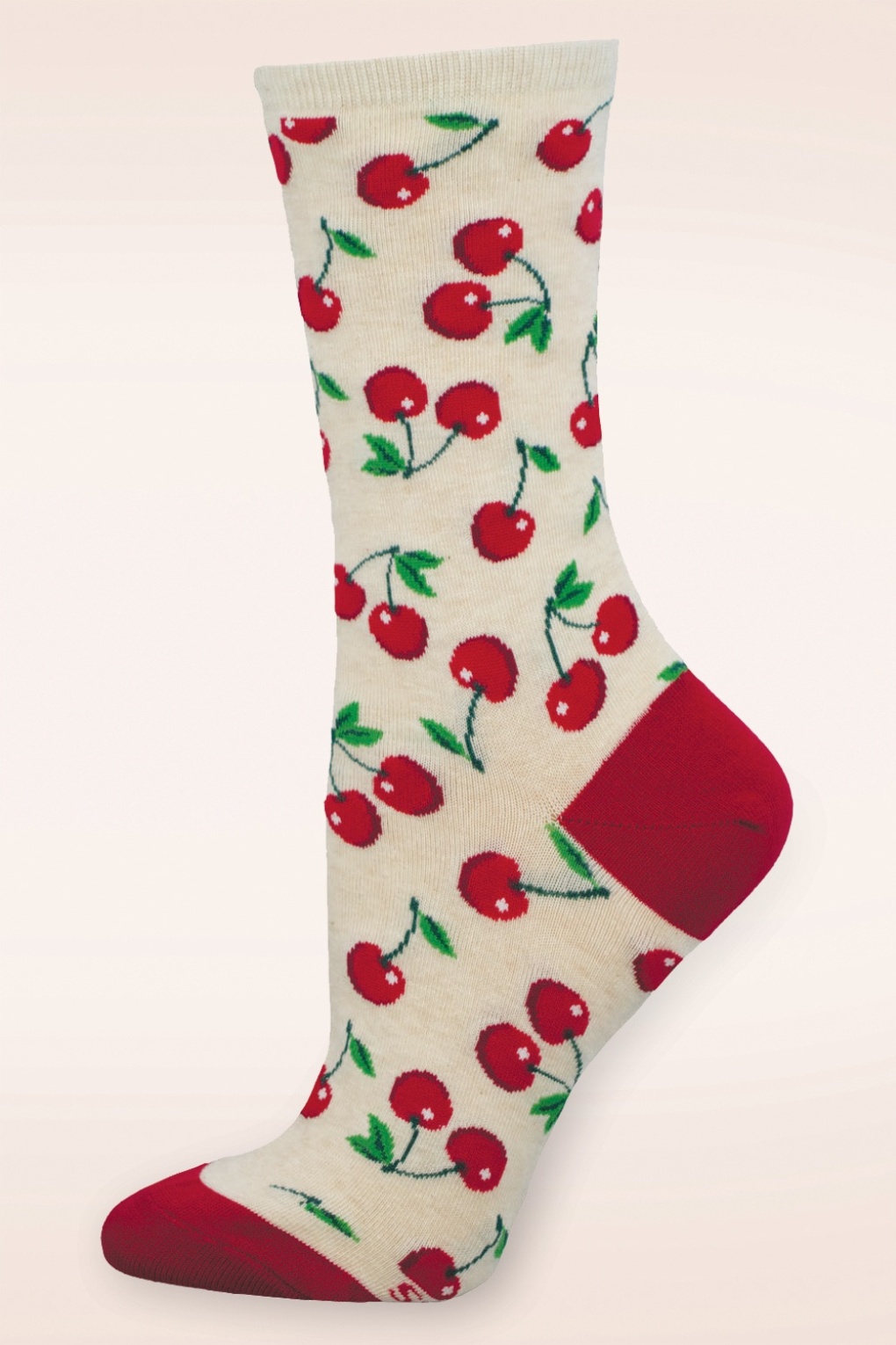 Socksmith Absolut Cherry Socken in Creme und Rot | Topvintage