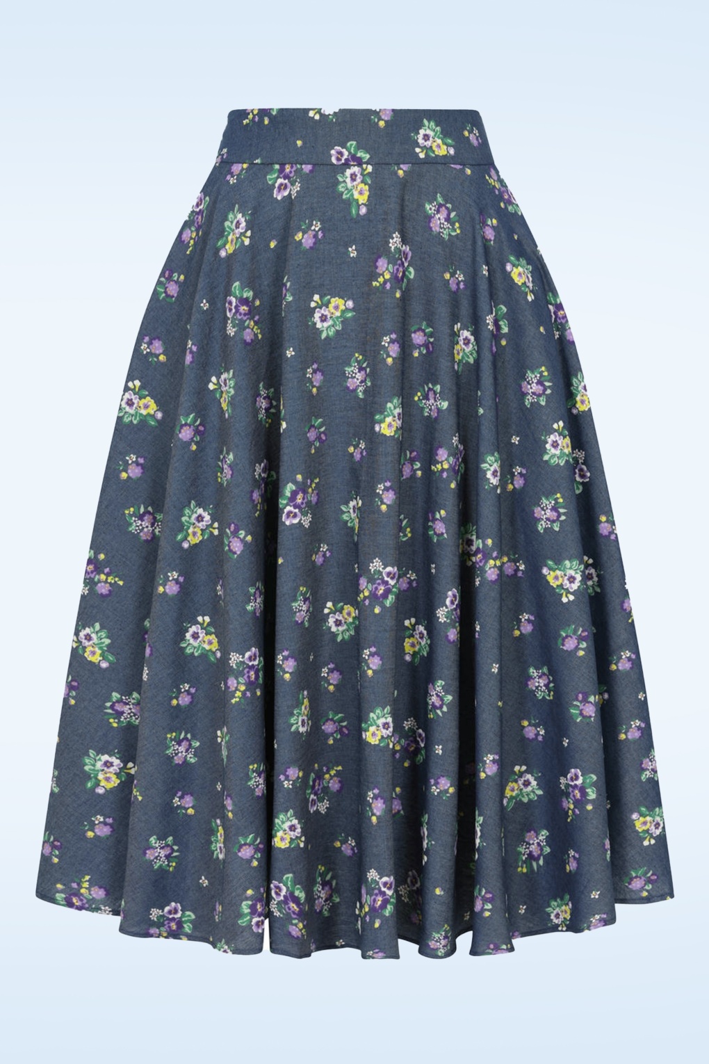 Banned Retro Cary Bloom Skirt in Blue | Topvintage