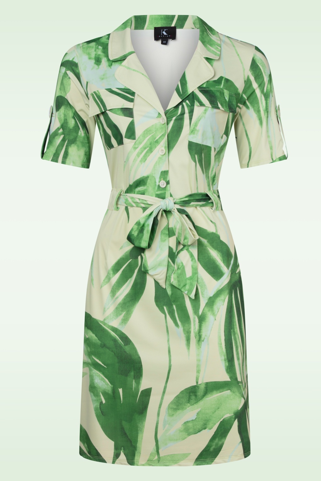 K-Design Sophie Safari jurk in groen | Topvintage