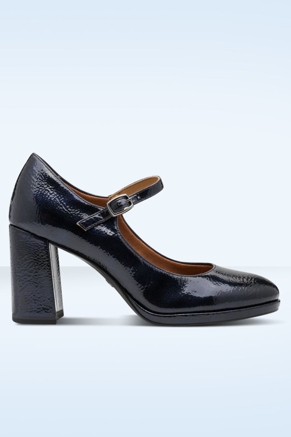 Tamaris Maddy Patent Pumps in Dark Navy | Topvintage