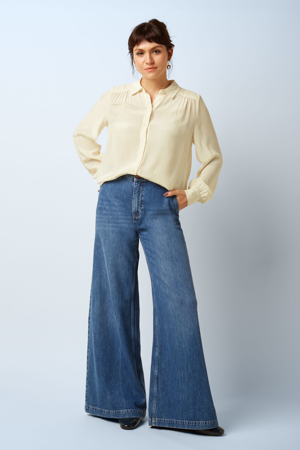 King Louie Peppa Stone Denim Pants in Blue Tint | Topvintage
