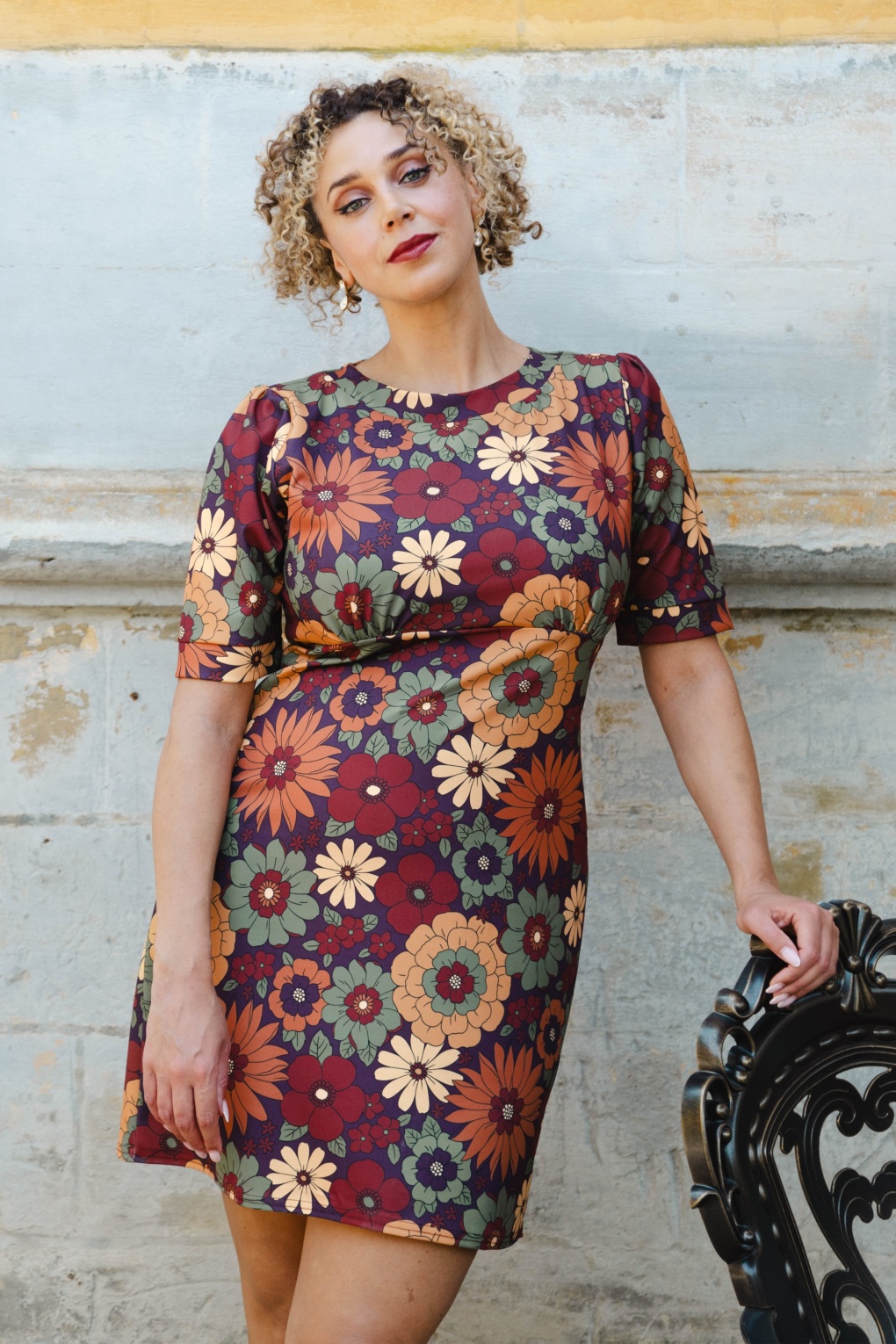 Vintage Chic for Topvintage Topvintage exclusive ~ Aurora Floral A-line Dress in Brown | Topvintage