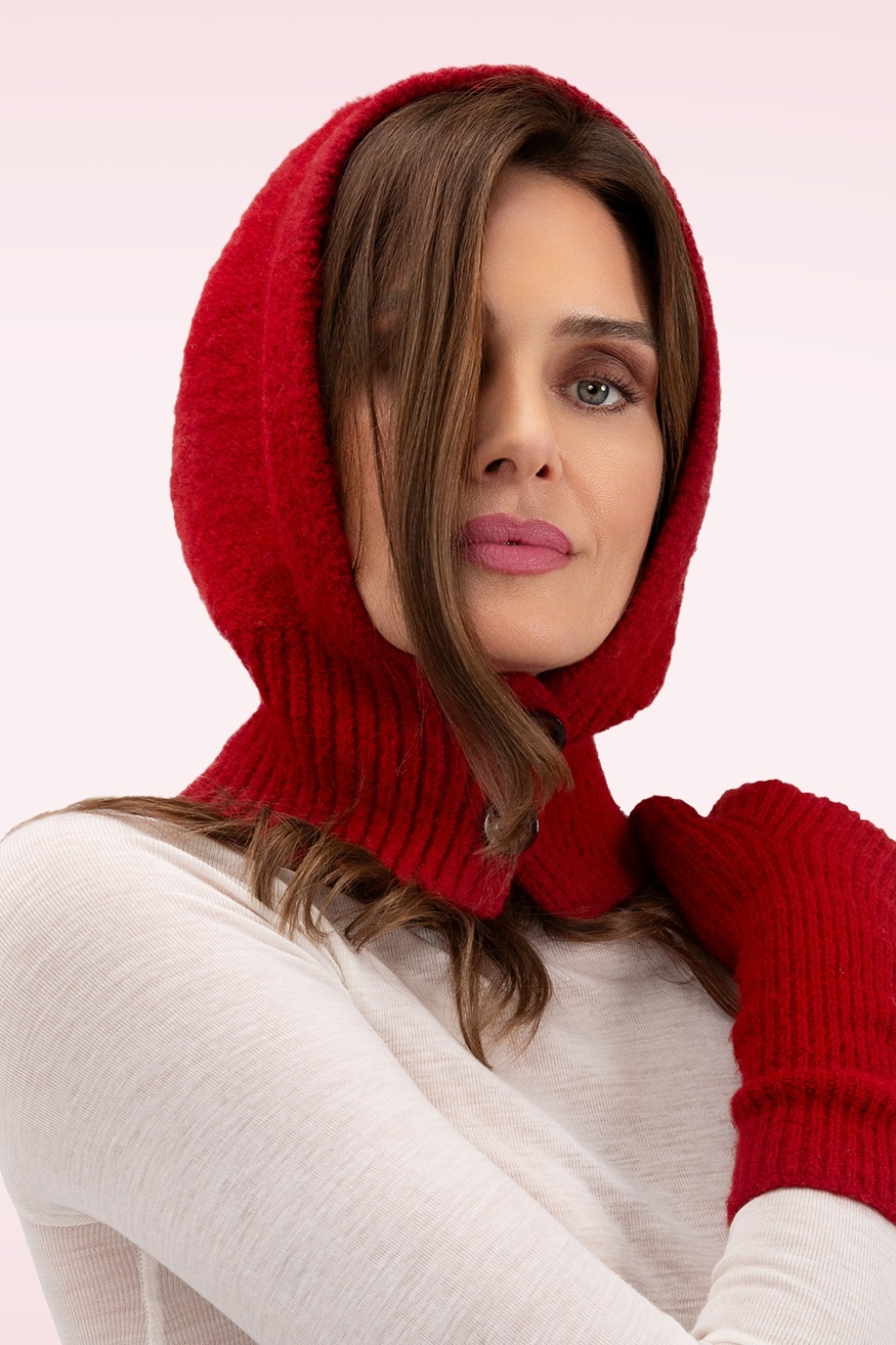 Snood Sofia en rouge Powder | Topvintage