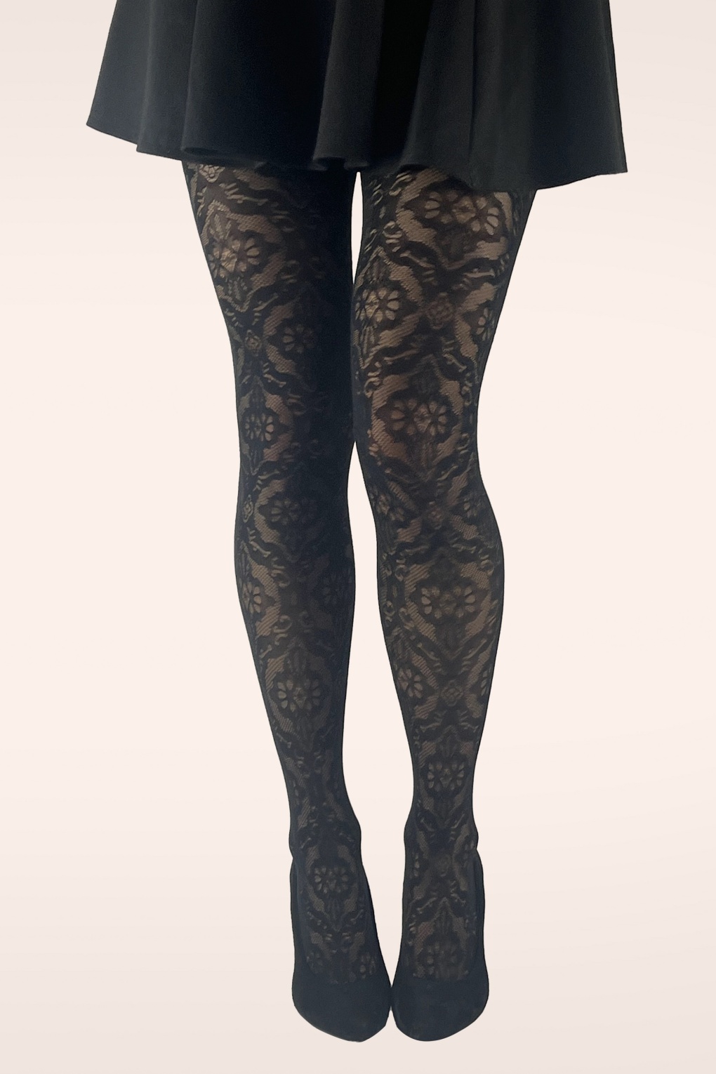 Gipsy Damask Lace Tights in Black | Topvintage