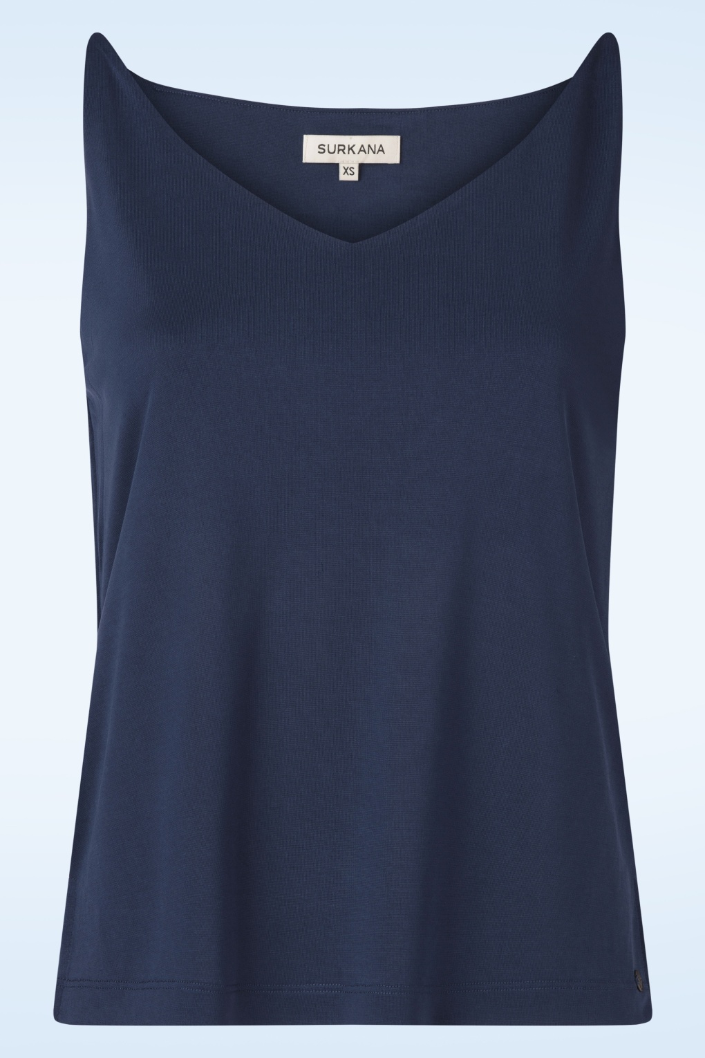 Surkana Jessy V-Neck Strap top in navyblauw | Topvintage