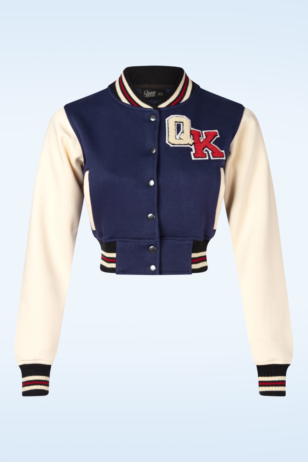 Queen Kerosin Wild Rebel Queen cropped collegejack in donkerblauw ...