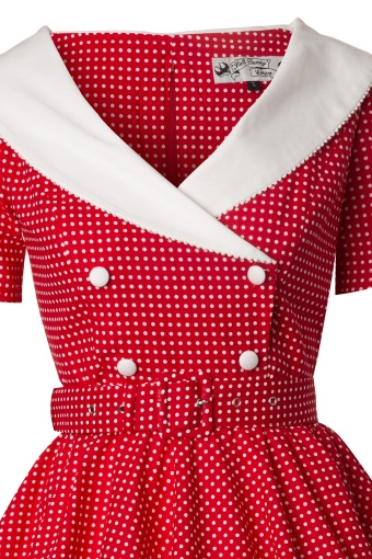 50s Retro Claudia Swing dress in Polka red white 50s Retro Claudia Swing dress in Polka red white