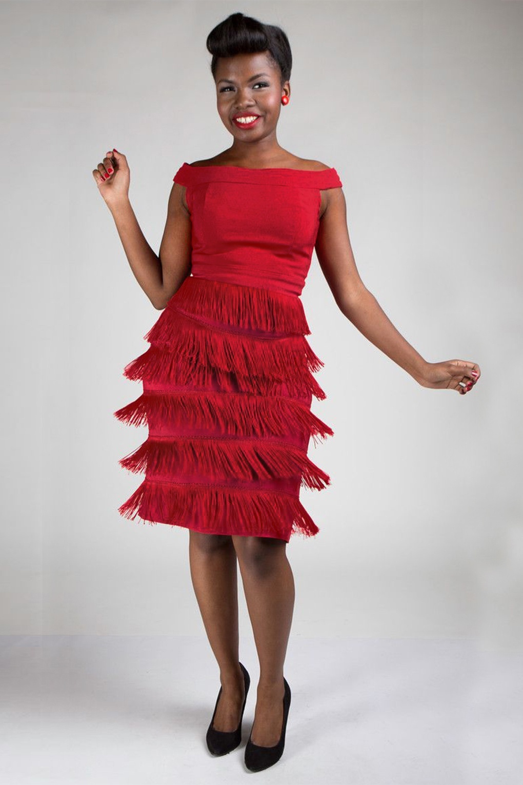20s Gatsby Fringe Dress In Red 20s Gatsby Fringe Dress In Red