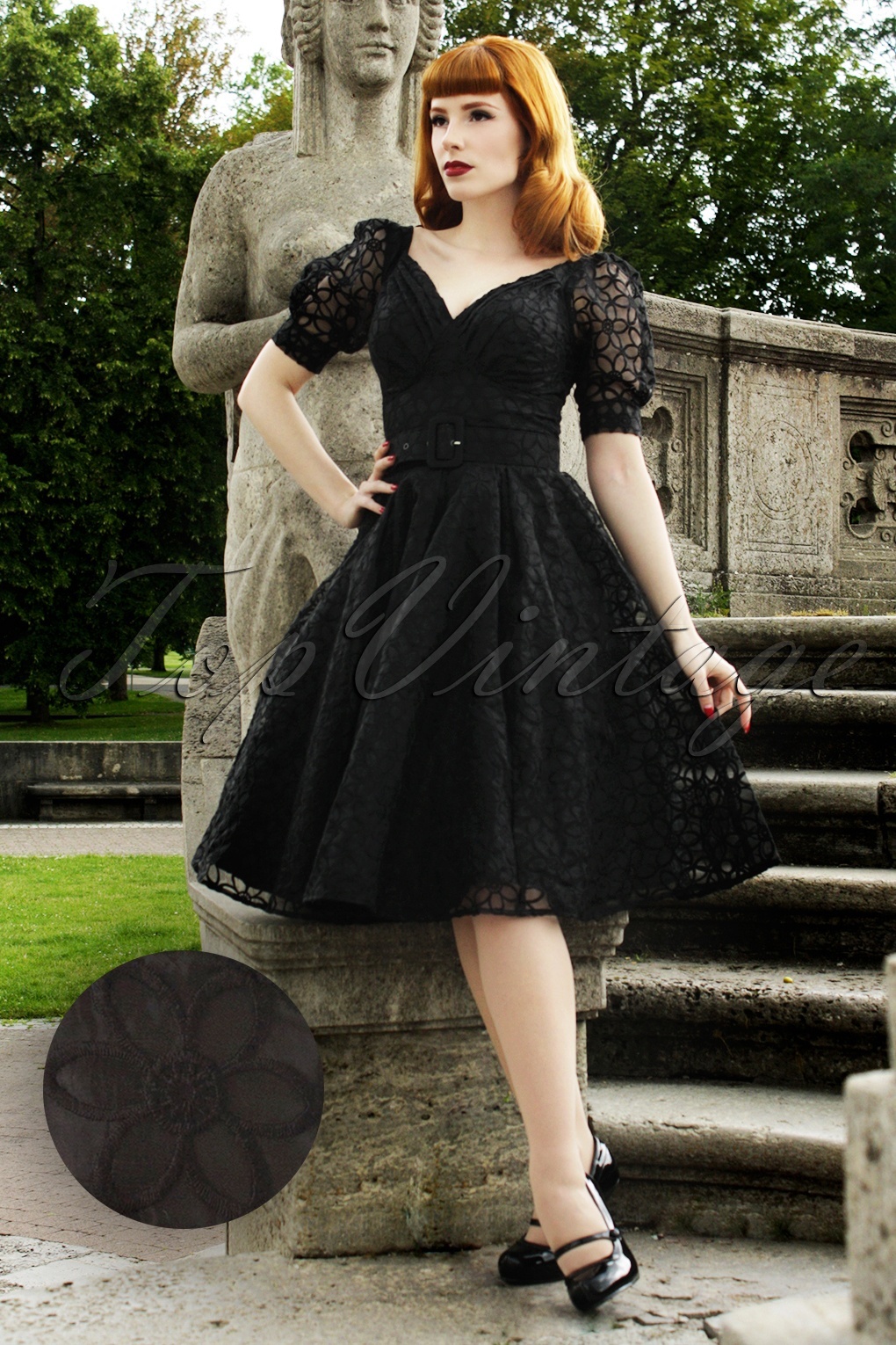 50s Venus Luxurious Dress In Black