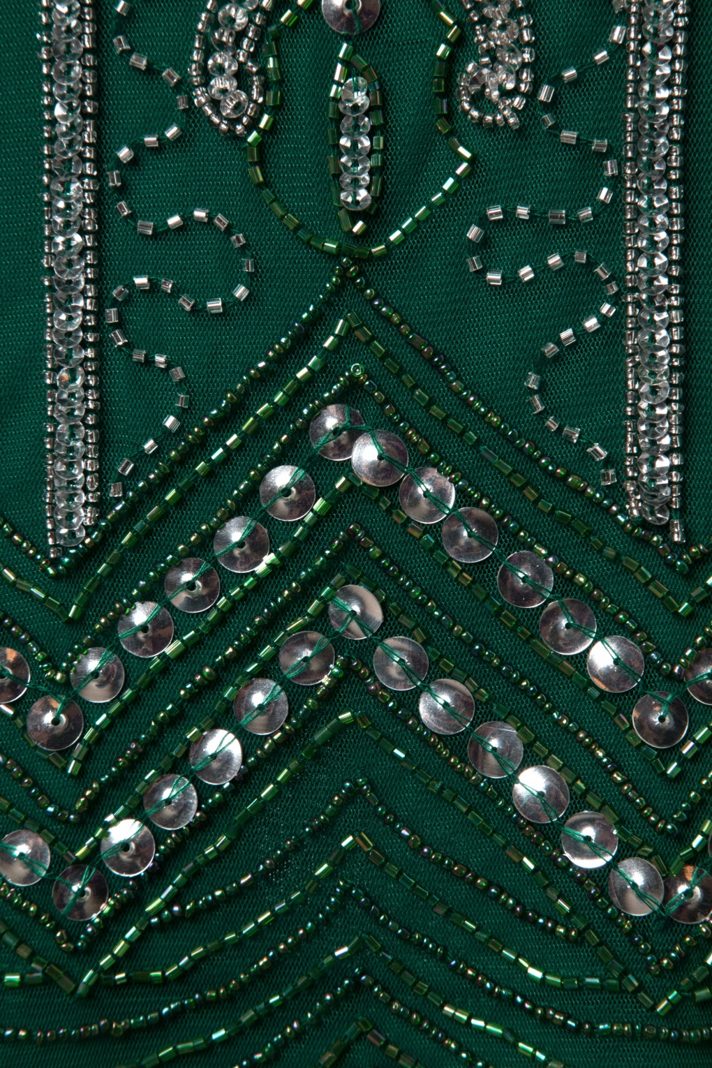 Ziegfeld Flapper Dress Années 20 en Vert émeraude