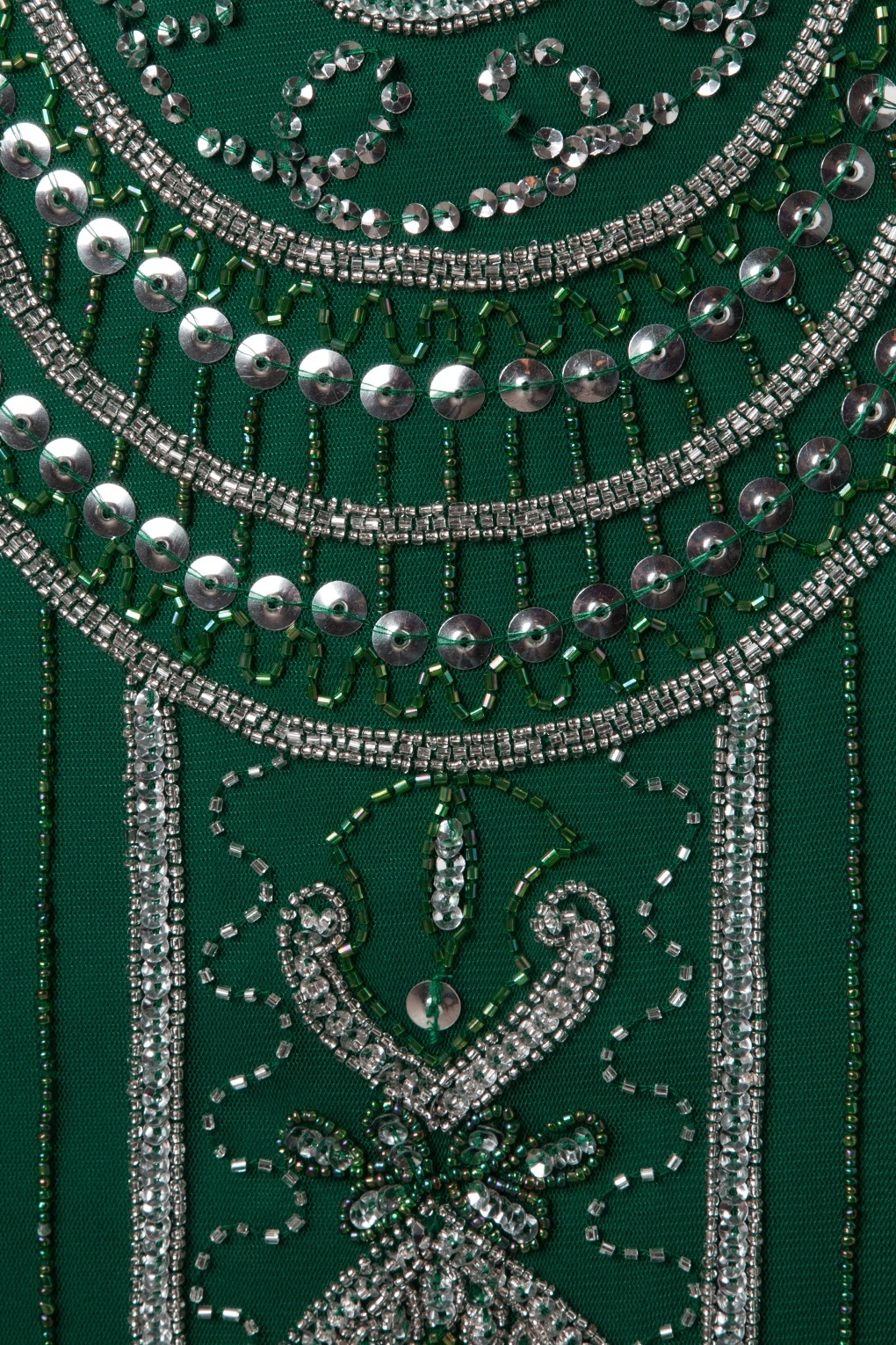 Ziegfeld Flapper Dress Années 20 en Vert émeraude