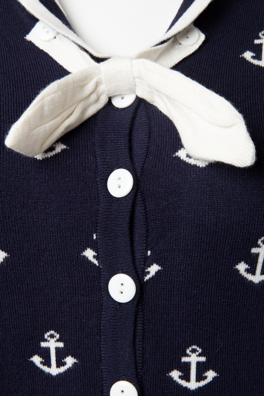 Sailor Anchors Bow Cardigan in Navy