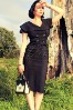 Secretary 50s retro pencil dress black