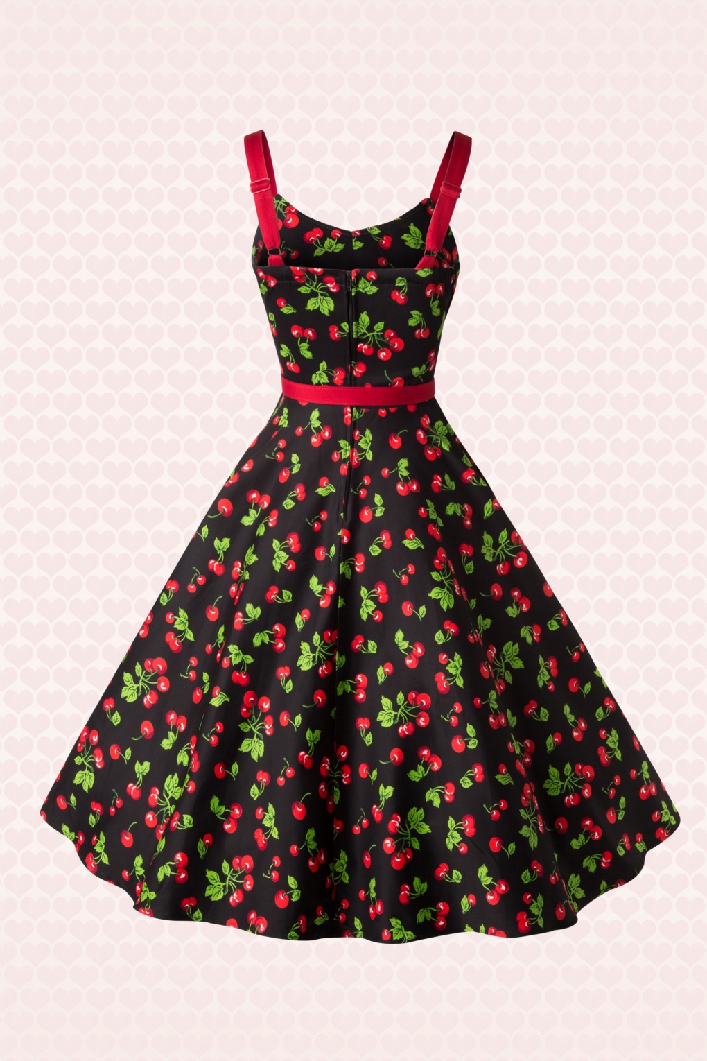 50s Molly Black Cherry Swing Dress