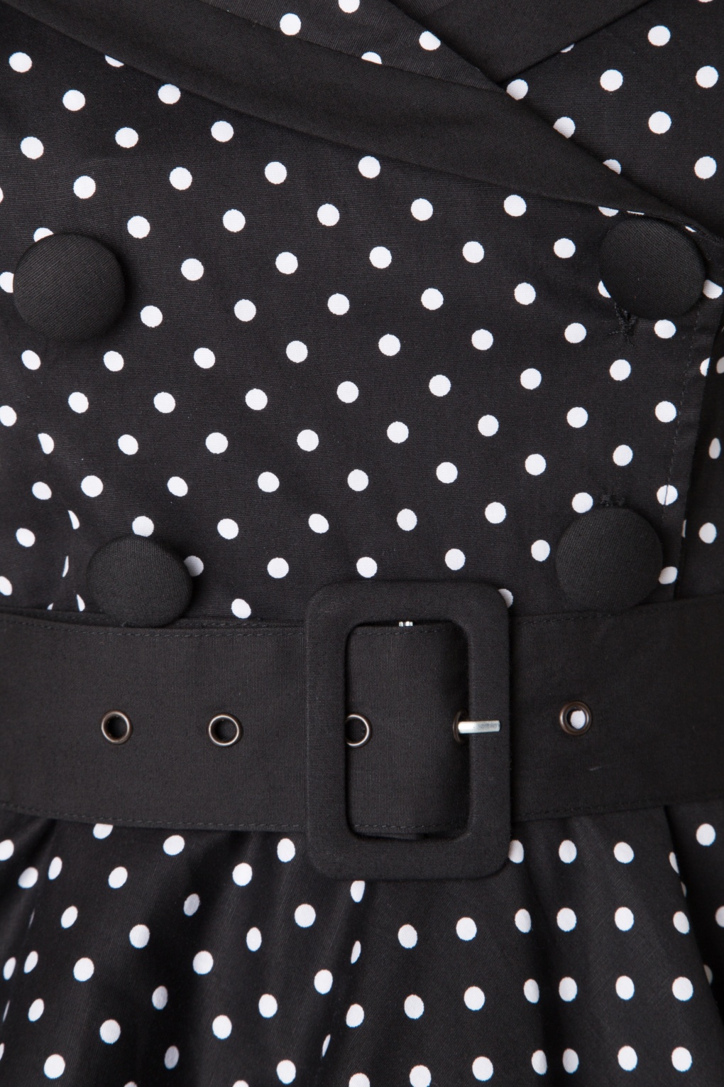 50s Mimi Polkadot Swing Dress In Black