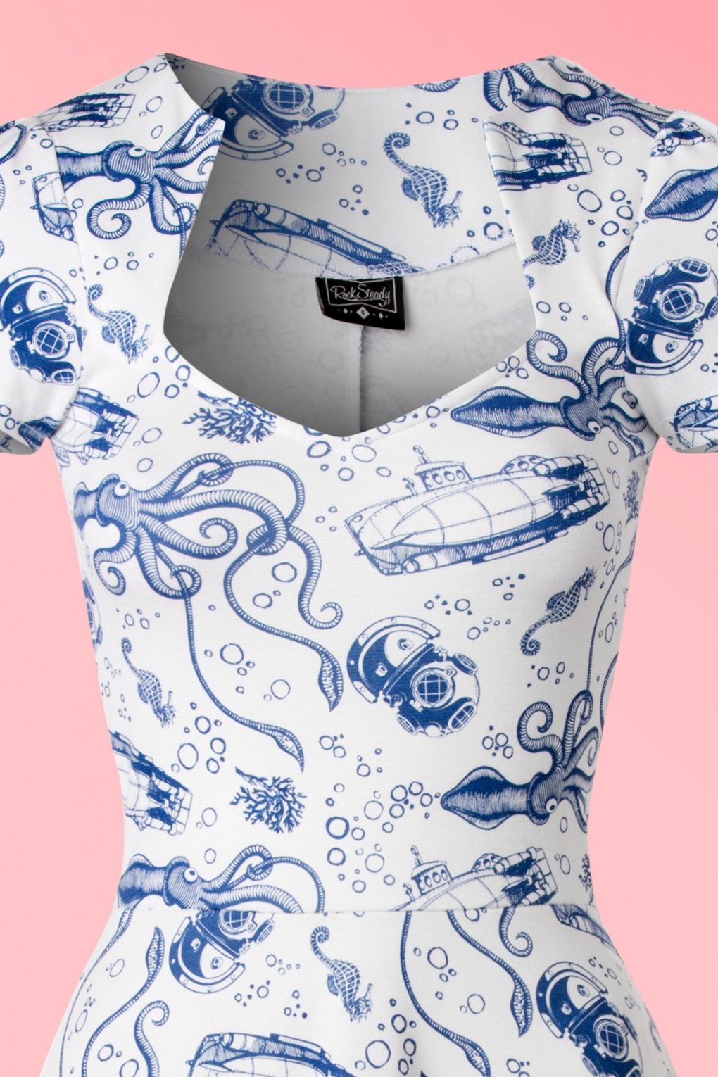 50s Diver Swing Dress in Ivory