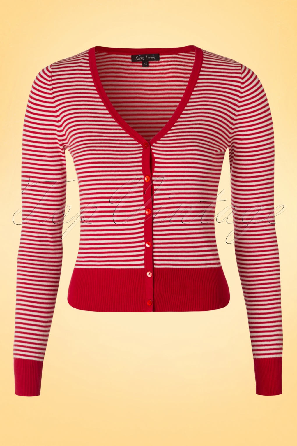 50s Marian Striped Cardigan in Red 50s Marian Striped Cardigan in Red