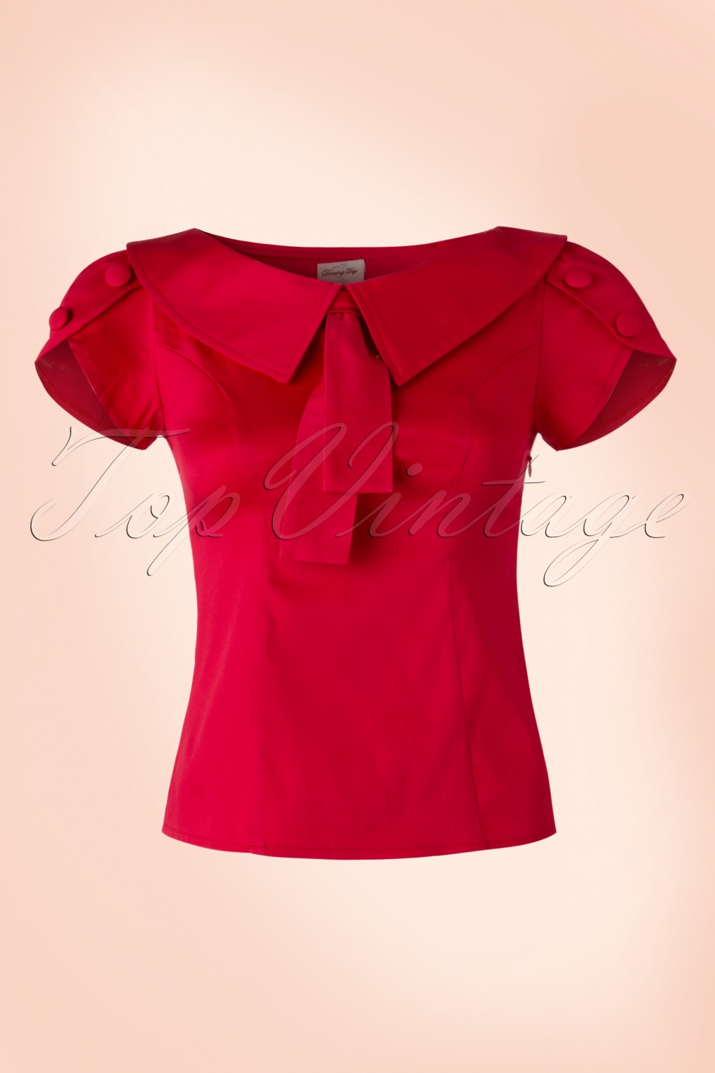 Banned Retro 40s Frou Frou Retro Style Top in Red | Shop at Topvintage