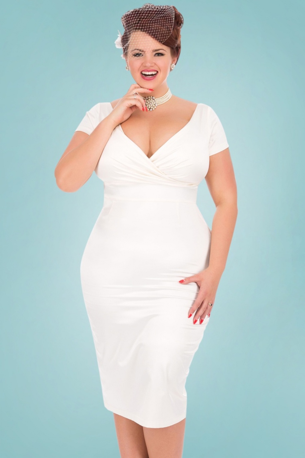 50s Ursula Satin Wedding Pencil Dress In Ivory 50s Ursula Satin Wedding Pencil Dress In Ivory