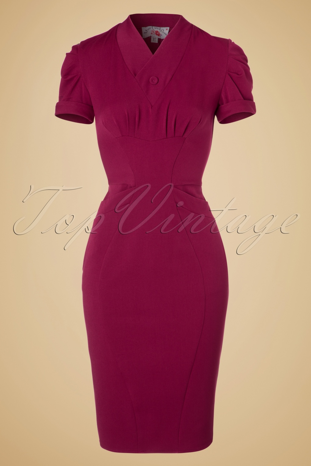 Germaine Lee Pencil Dress Années 1940 en Framboise Miss Candyfloss ...