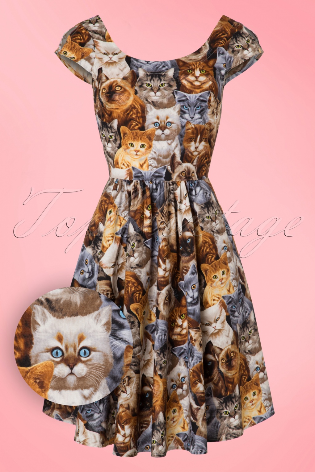 50s Purrfect Cute Kitty Cat Dress