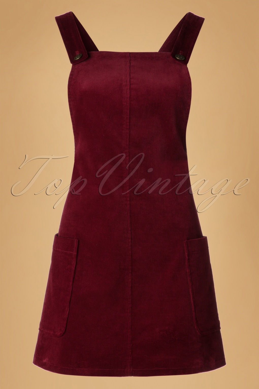 60s Lena Pinafore Dress in Burgundy