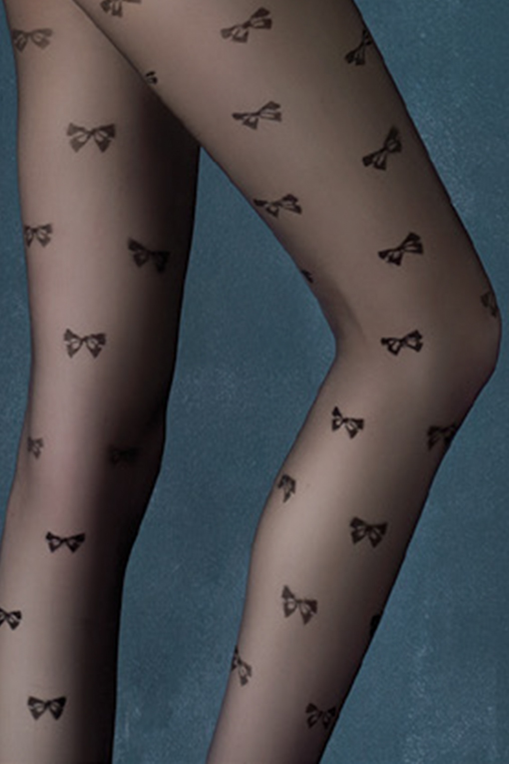 50s Delicious Bow Tights In Black